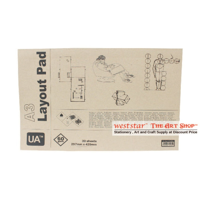 [WESTSTAR] UA/ARTYS Layout Pad A4, A3, A2 Layout Paper (30sheets)(60gs