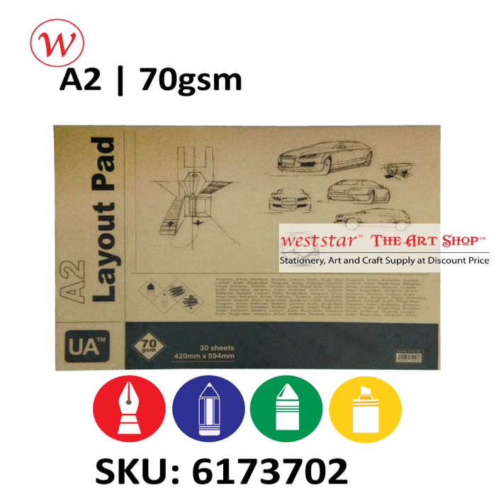 [WESTSTAR] UA/ARTYS Layout Pad A4, A3, A2 Layout Paper (30sheets)(60gs