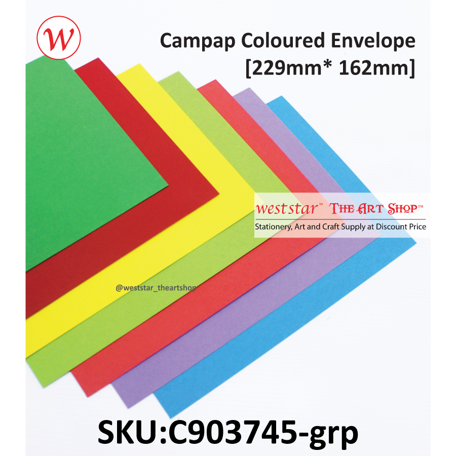 Weststar / The Art Shop | Buy Campap Coloured Envelope [229mm* 162mm ...