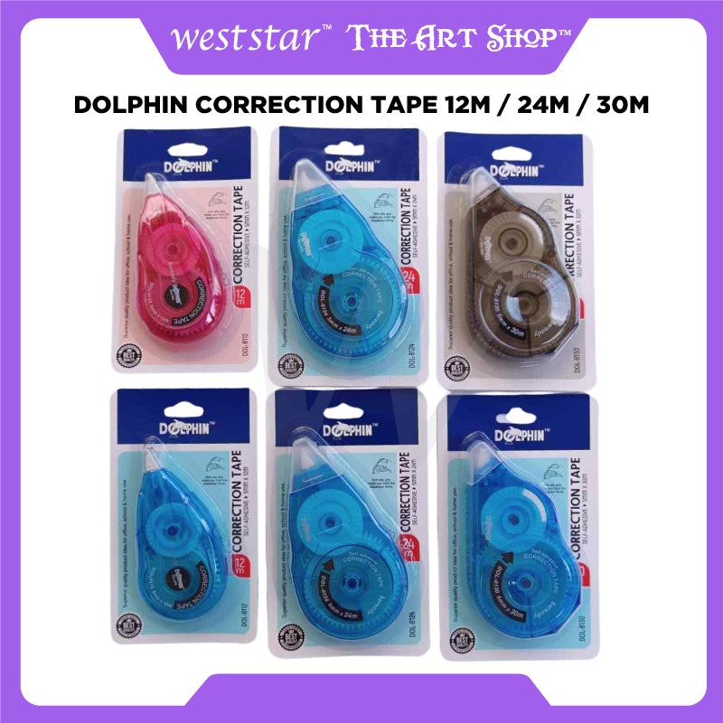 [WESTSTAR] Dolphin Correction Tape Office Stationery Writing Instrumen